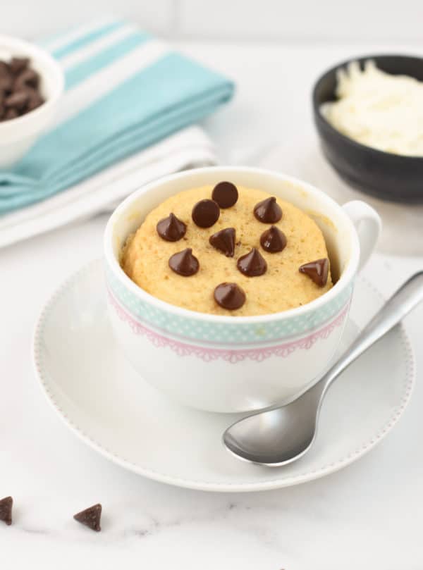 Keto Chocolate Chip Mug Cake (3.7g Net Carbs) - Sweet As Honey